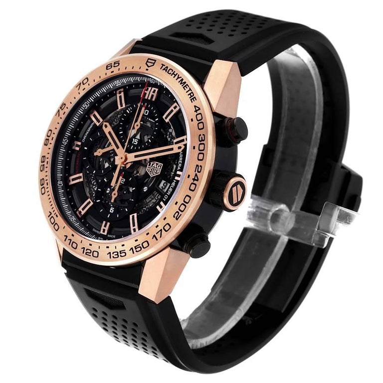 Tag Heuer Carrera Skeleton Titanium Rose Gold PVD Mens Watch CAR2A5B ...