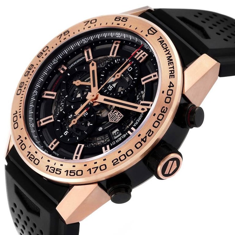 Tag Heuer Carrera Skeleton Titanium Rose Gold PVD Mens Watch CAR2A5B ...