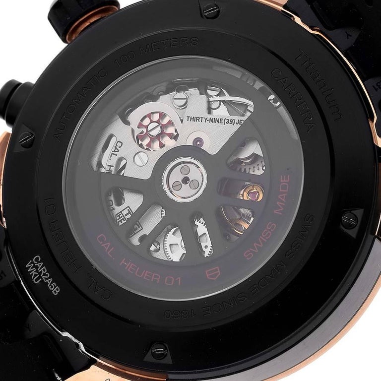 Tag Heuer Carrera Skeleton Titanium Rose Gold PVD Mens Watch CAR2A5B ...