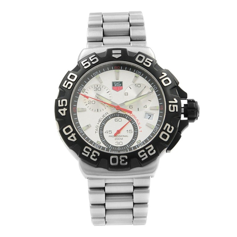TAG Heuer Formula One F1 Chrono Steel Silver Dial Quartz Watch CAH1111 ...