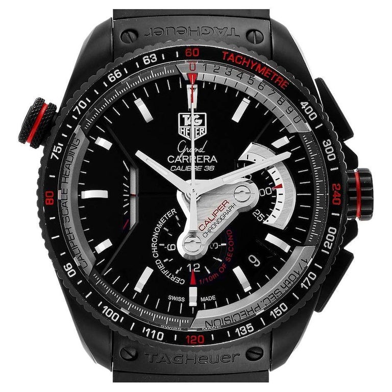 Tag Heuer Grand Carrera 36 RS Caliber PVD Titanium Watch CAV5185 Box ...