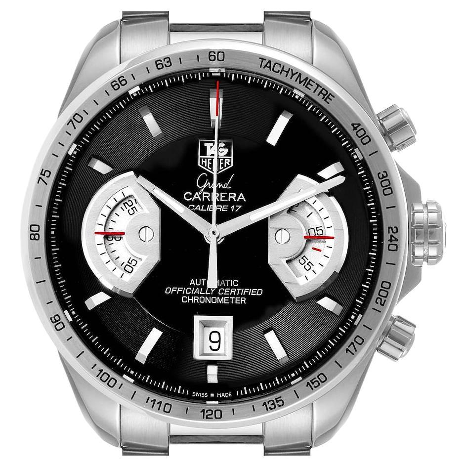 TAG Heuer Grand Carrera Black Dial Automatic Mens Watch CAV511C Box ...