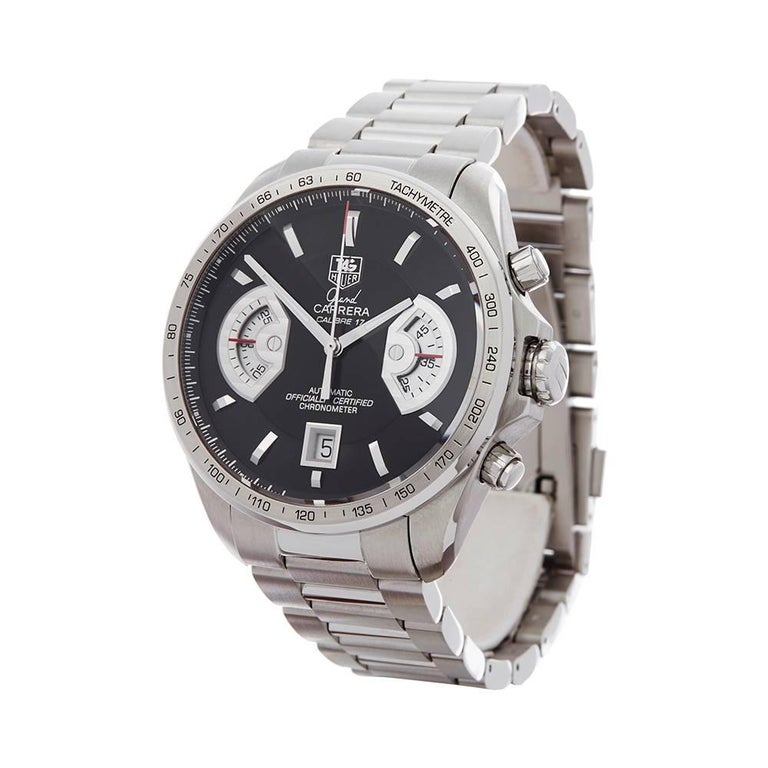Tag Heuer Grand Carrera Chronograph Stainless Steel Men's CAV511A at ...