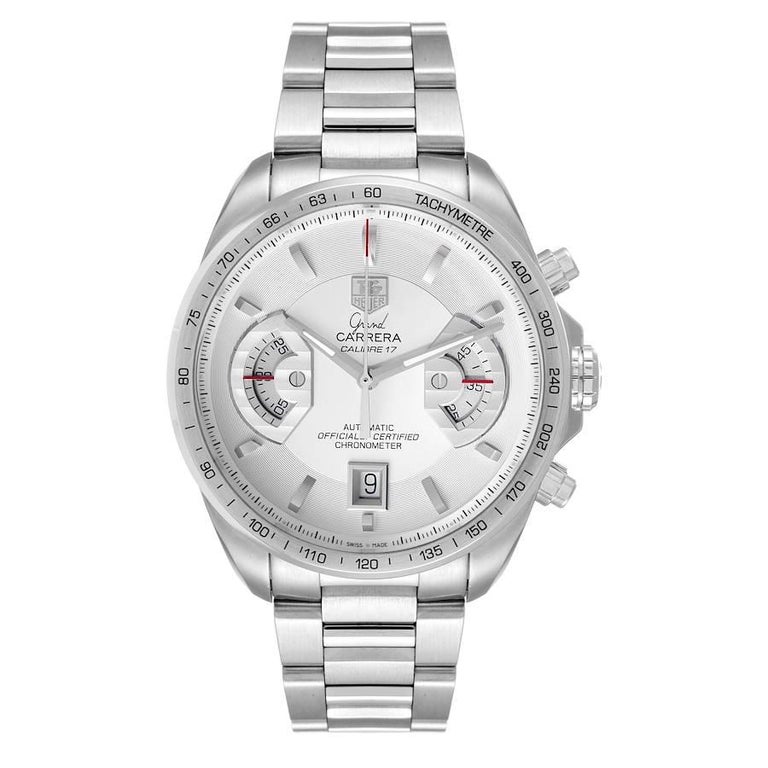 Tag Heuer Grand Carrera White Dial Steel Mens Watch CAV511B Box Card ...