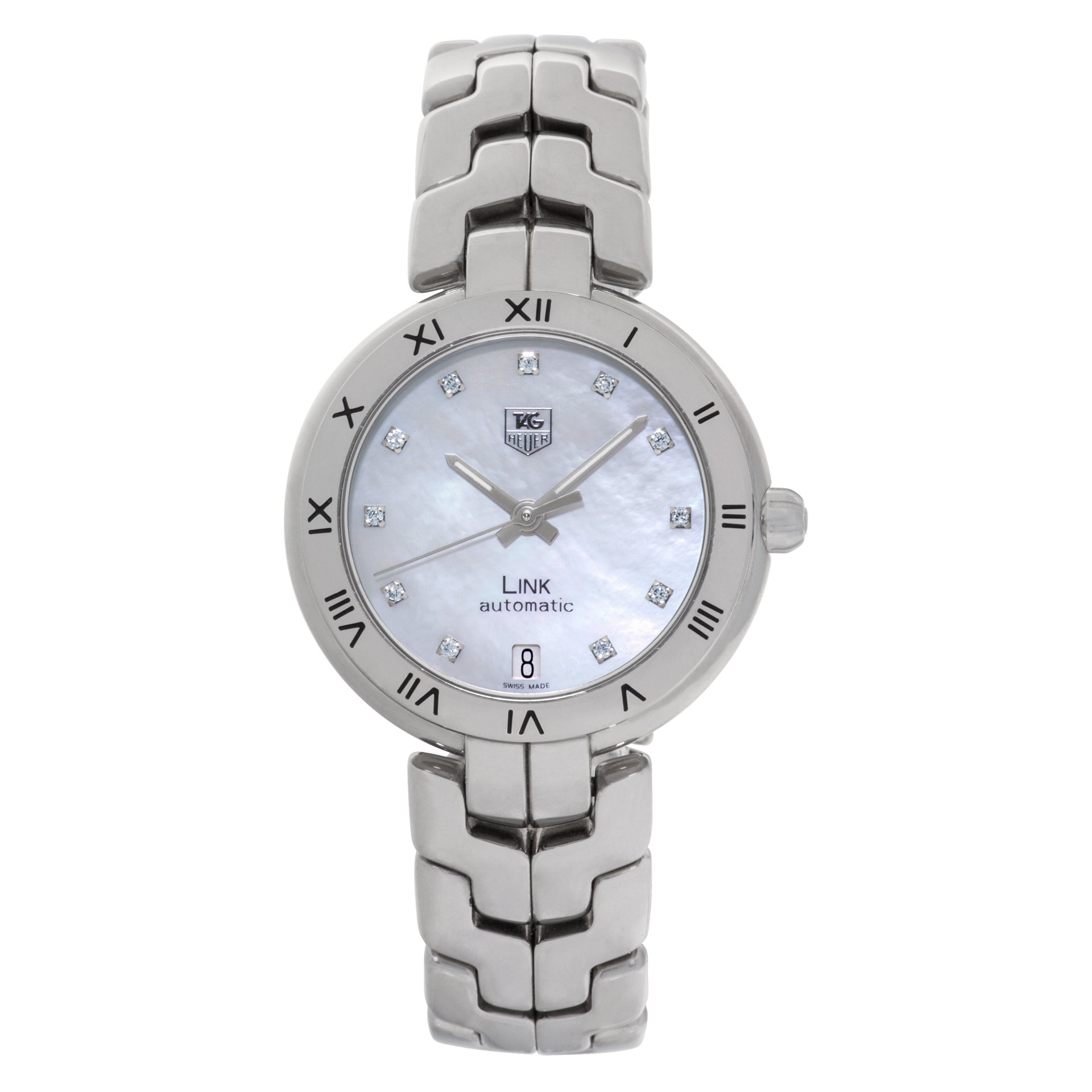 Ladies TAG Heuer Aquaracer Steel Mother of Pearl Diamond Quartz Watch ...