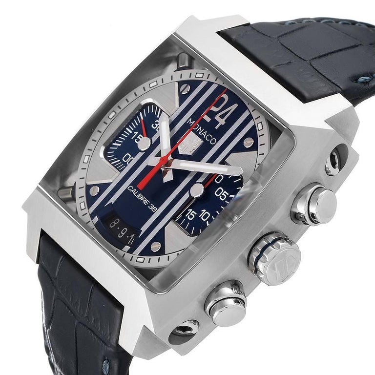 TAG Heuer Monaco 24 Caliber 36 Chronograph Steel Mens Watch CAL5111 Box ...