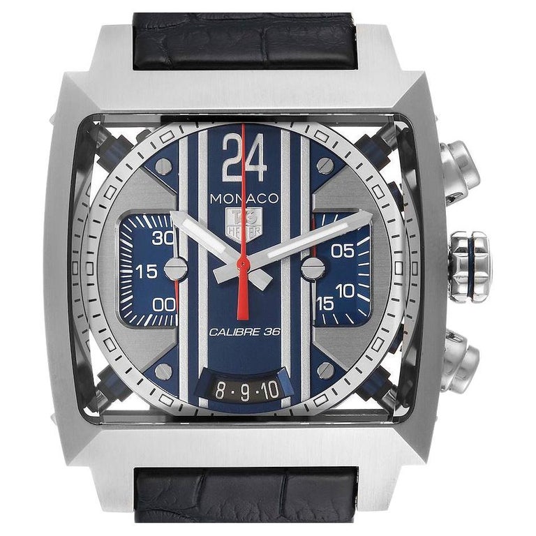 TAG Heuer Monaco 24 Caliber 36 Chronograph Steel Mens Watch CAL5111 Box ...