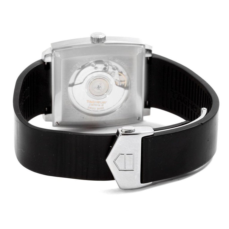 Tag Heuer Monaco Black Rubber Strap Automatic Men's Watch WW2110 For ...