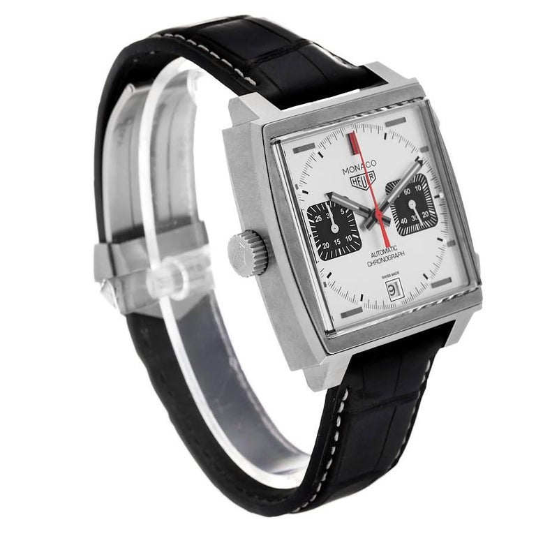 Tag Heuer Monaco Caliber Silver Dial Titanium Mens Watch CAW218B Box ...
