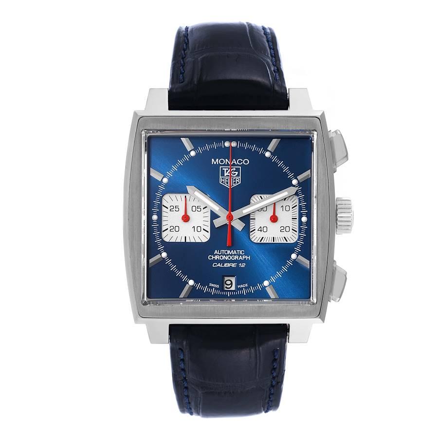 TAG Heuer Monaco Calibre 12 Blue Dial Steel Mens Watch CAW2111 For Sale ...