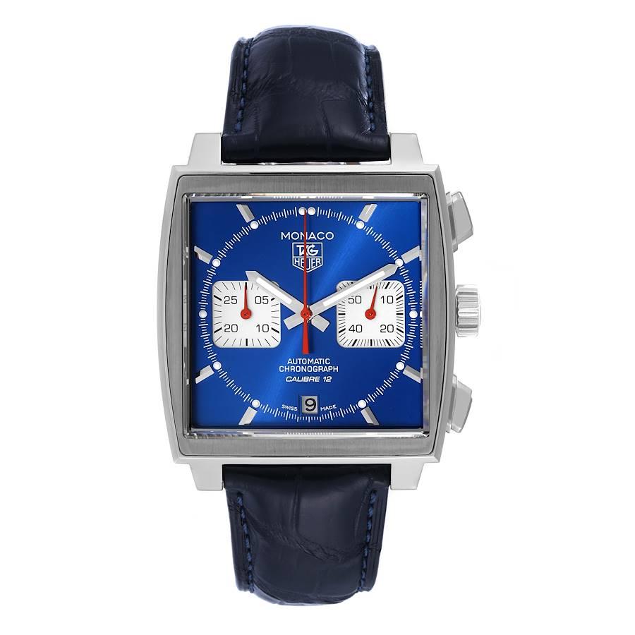 Tag Heuer Monaco Calibre 12 Blue Dial Steel Mens Watch CAW2111 at ...