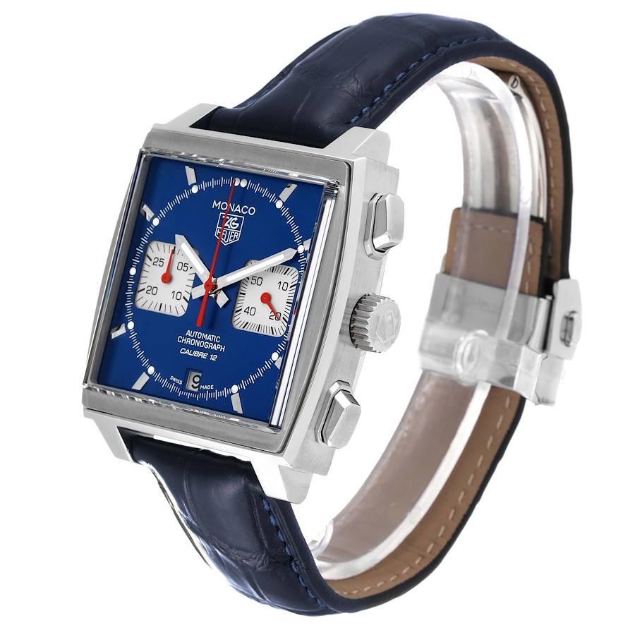 Tag Heuer Monaco Calibre 12 Blue Dial Steel Mens Watch CAW2111 For Sale ...