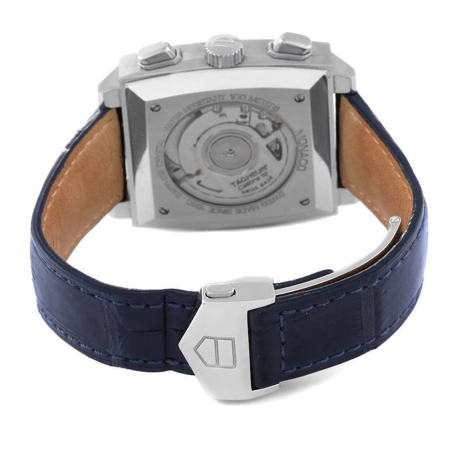 TAG Heuer Monaco Calibre 12 Blue Dial Steel Mens Watch CAW2111 at ...