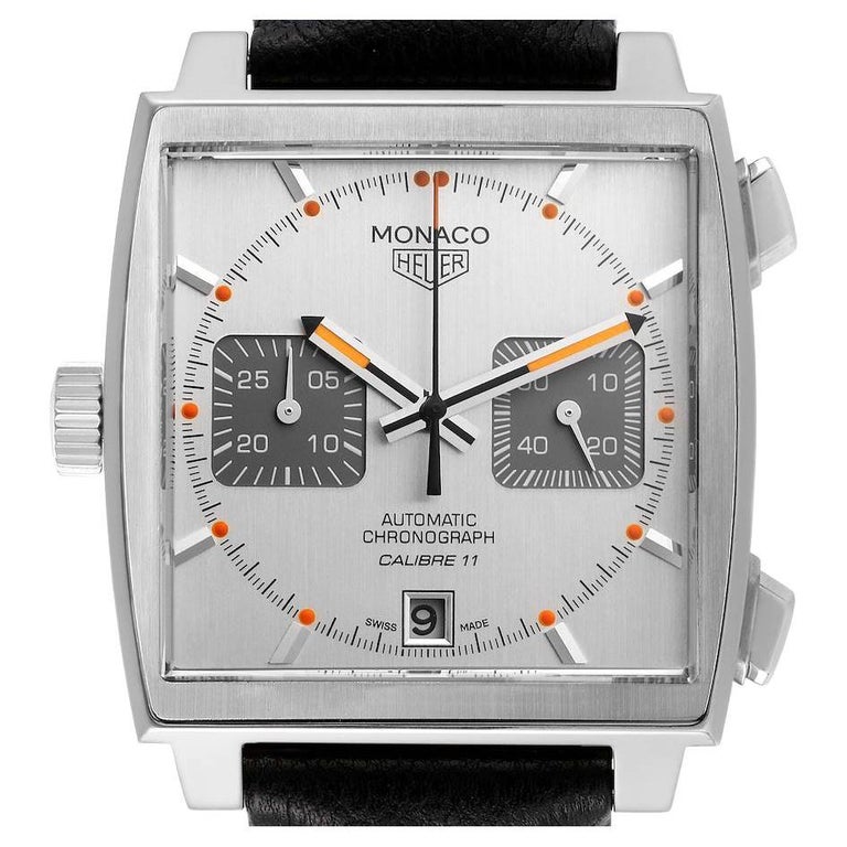 Tag Heuer Monaco Cadran Argent Acier Limité Montre Homme CAW211C Boîte ...