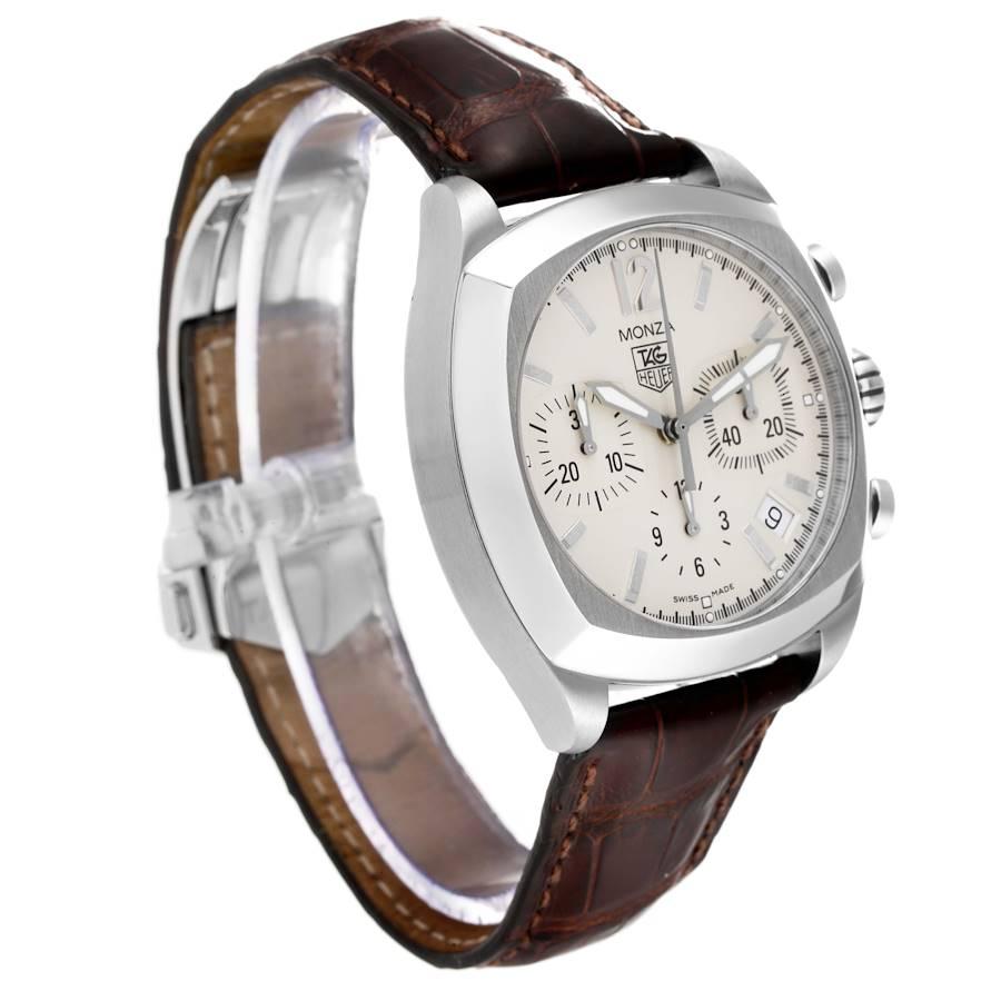 Tag Heuer Monza Chronograph Silver Dial Steel Mens Watch CR2114 For ...