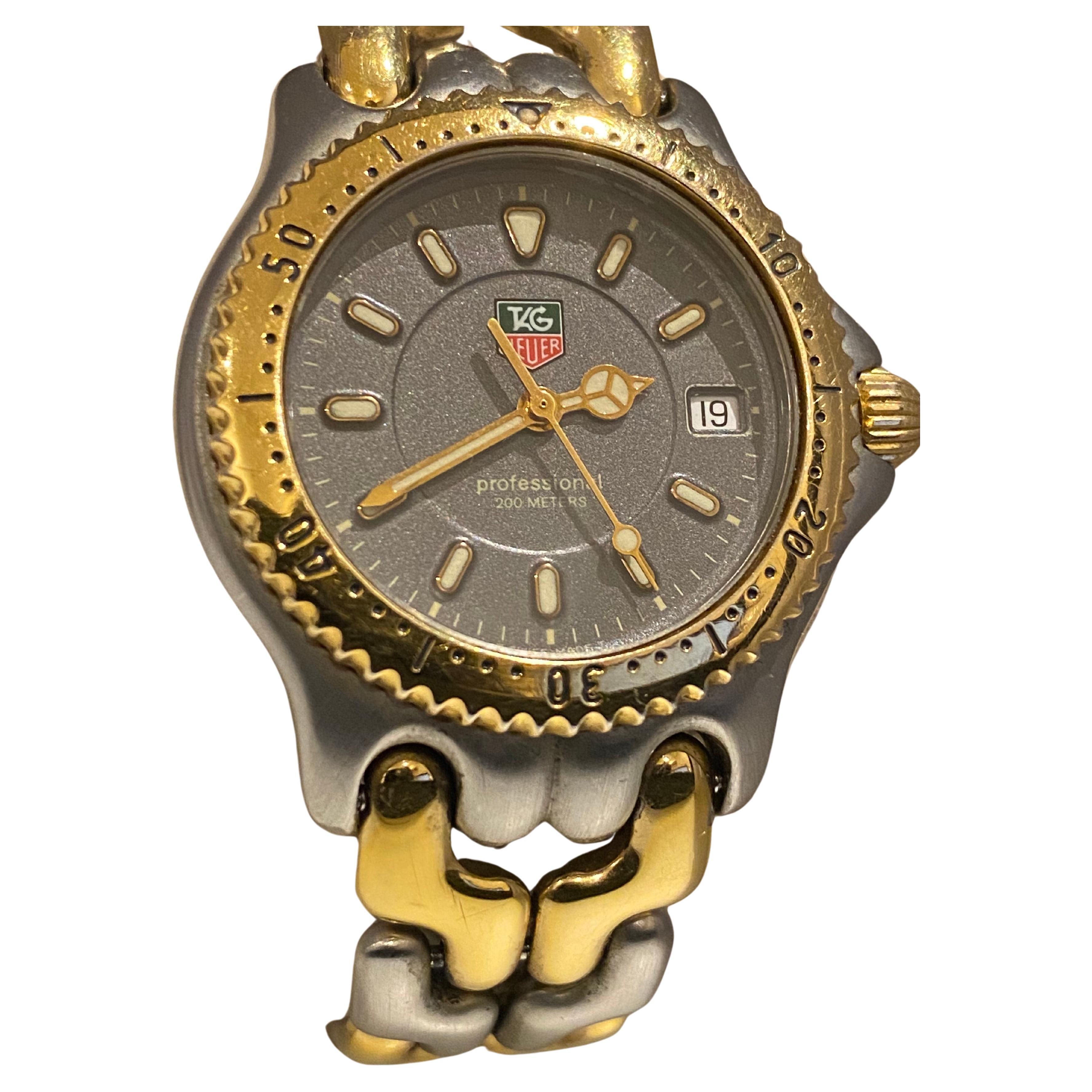 TAG Heuer Professional 200 m ref WG1220 18K Gold and Steel 36mm Watch ...