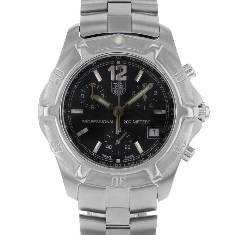 TAG Heuer Professional 2000 Exclusive Black Dial Steel Men’s Watch CN1110.BA0337 at 1stDibs