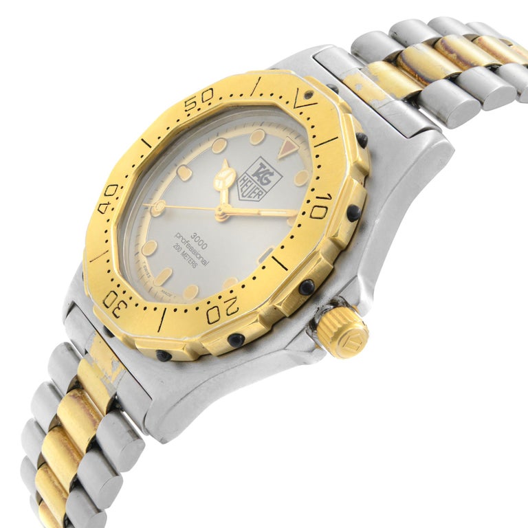 Tag Heuer Professional 3000 Steel Two-Tone Gray Dial Quartz Mens Watch ...