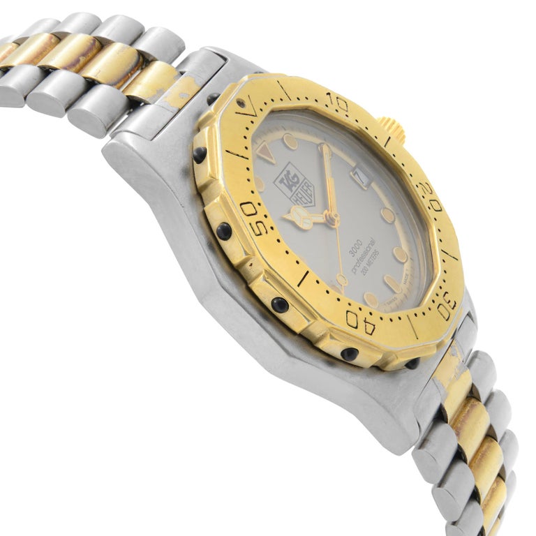 Tag Heuer Professional 3000 Steel Two-Tone Gray Dial Quartz Mens Watch ...