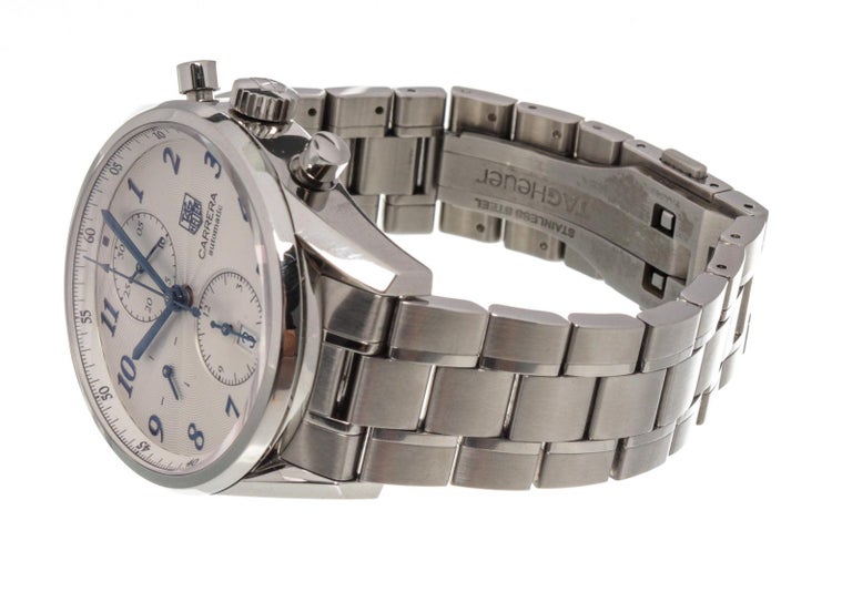 Tag Heuer Silver Carrera Calibr Watch at 1stDibs