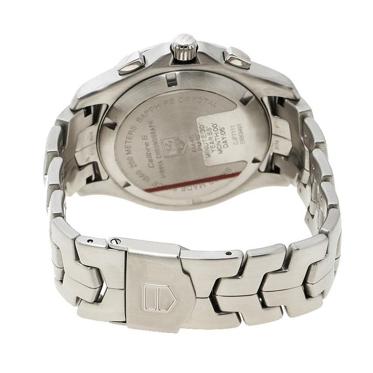 Tag Heuer Silver White Stainless steel Link Calibre S Men's Wristwatch ...