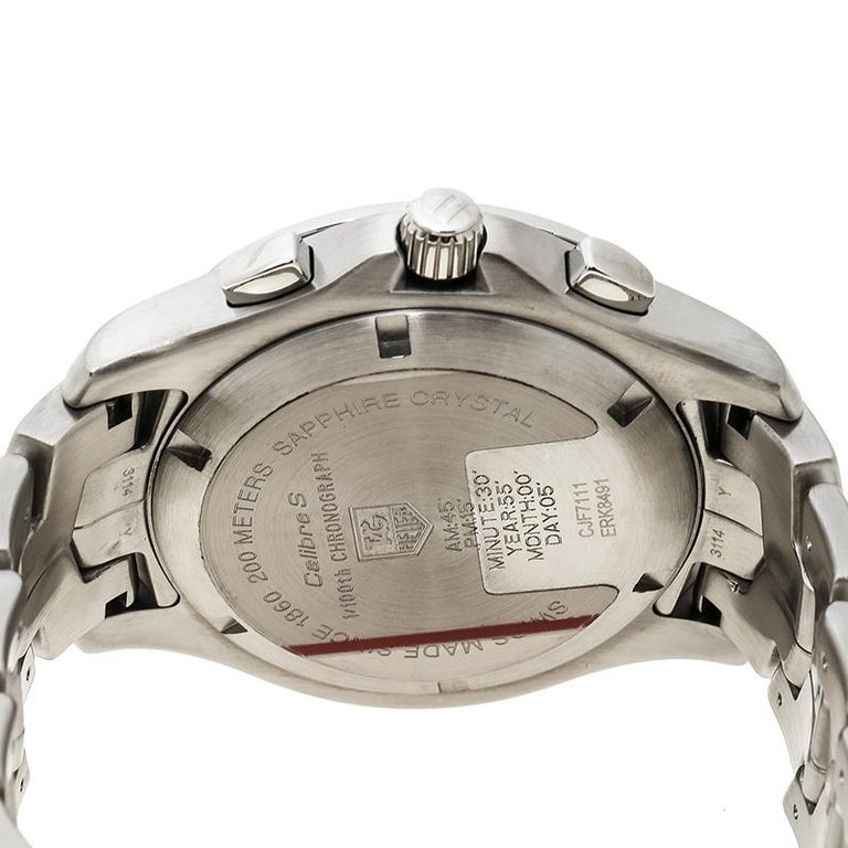 Tag Heuer Silver White Stainless steel Link Calibre S Men's Wristwatch ...