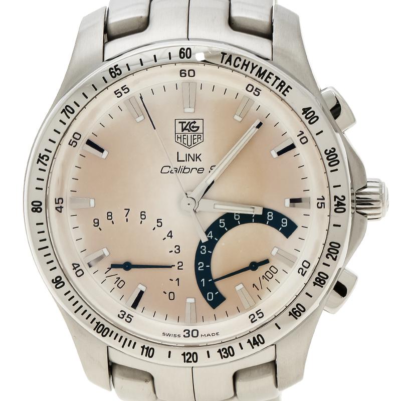 Tag Heuer Silver White Stainless steel Link Calibre S Men's Wristwatch ...
