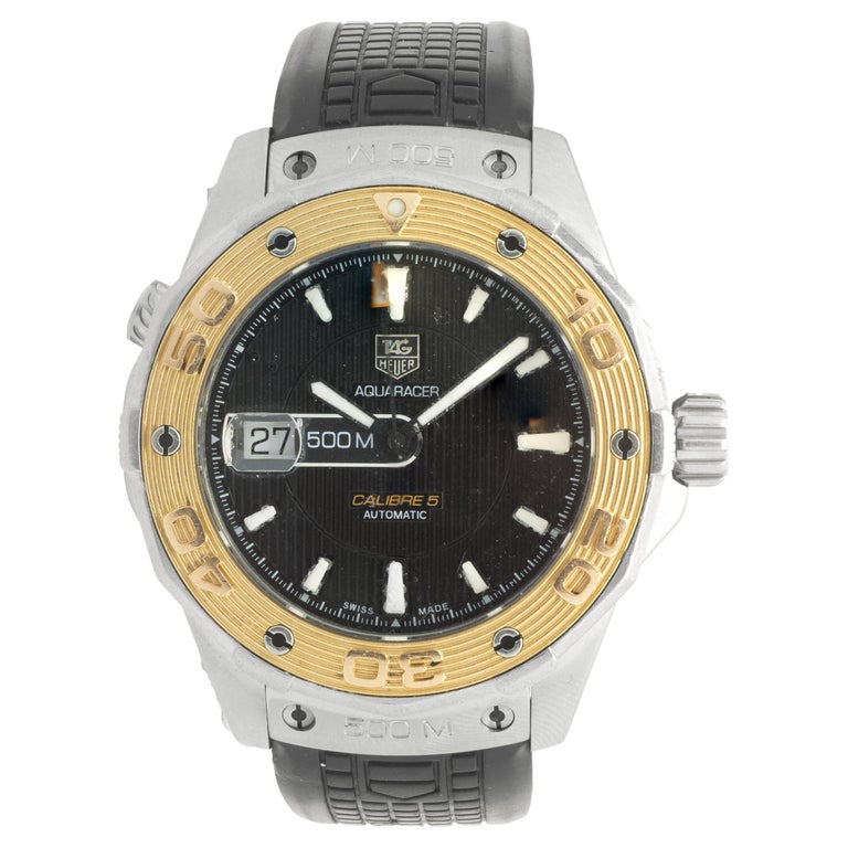 TAG Heuer Aquaracer calibre 5 en acier inoxydable et or rose 18 carats ...