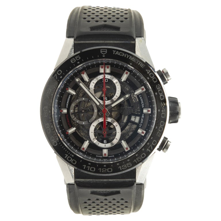 Tag Heuer Stainless Steel and Black PVD Carrera Skeleton at 1stDibs