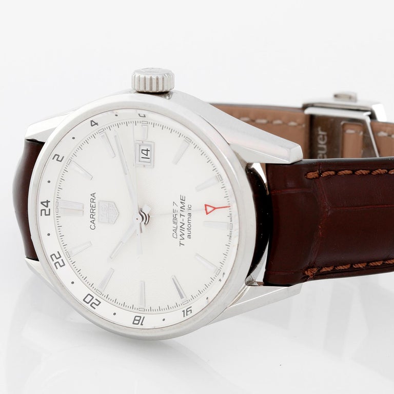 TAG Heuer Stainless steel Carrera Calibre 7 Twin Time Automatic ...