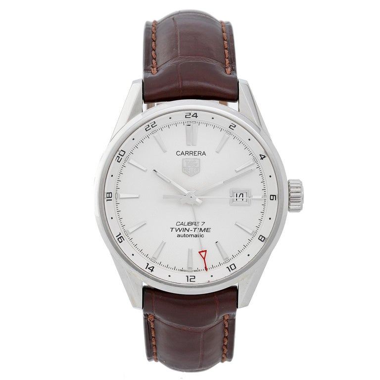 TAG Heuer Stainless steel Carrera Calibre 7 Twin Time Automatic ...