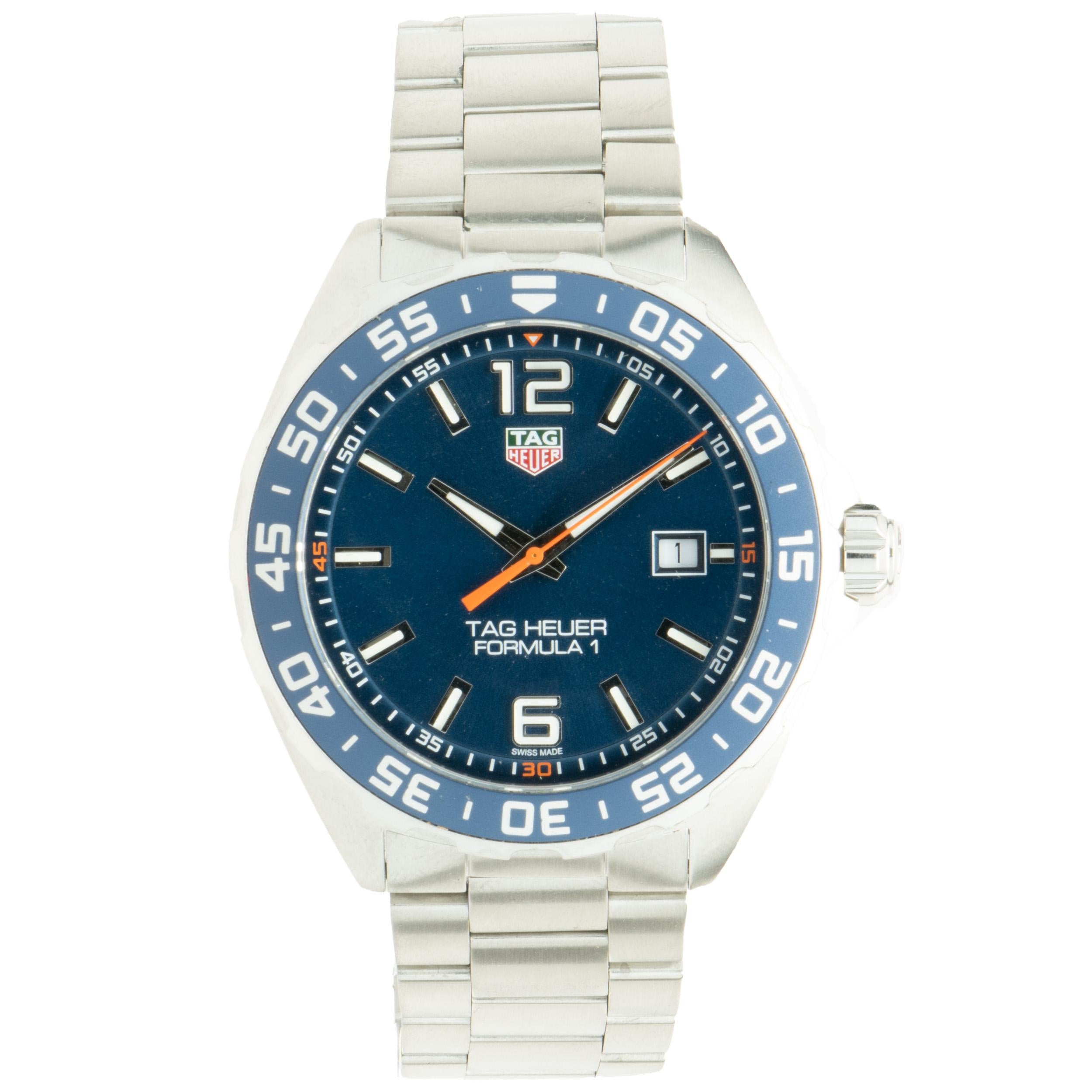 Tag Heuer Formula 1 Quartz 43mm Stainless Steel Blue Dial Ref: WAZ1010 ...