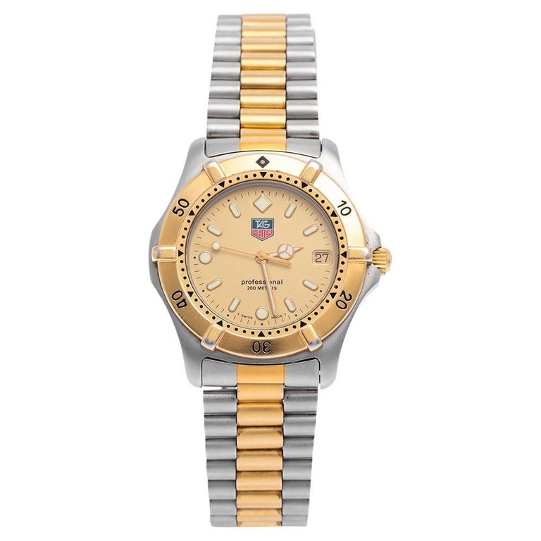 Tag Heuer Two Tone Stainless Steel Professional Men's Wristwatch 38 mm ...