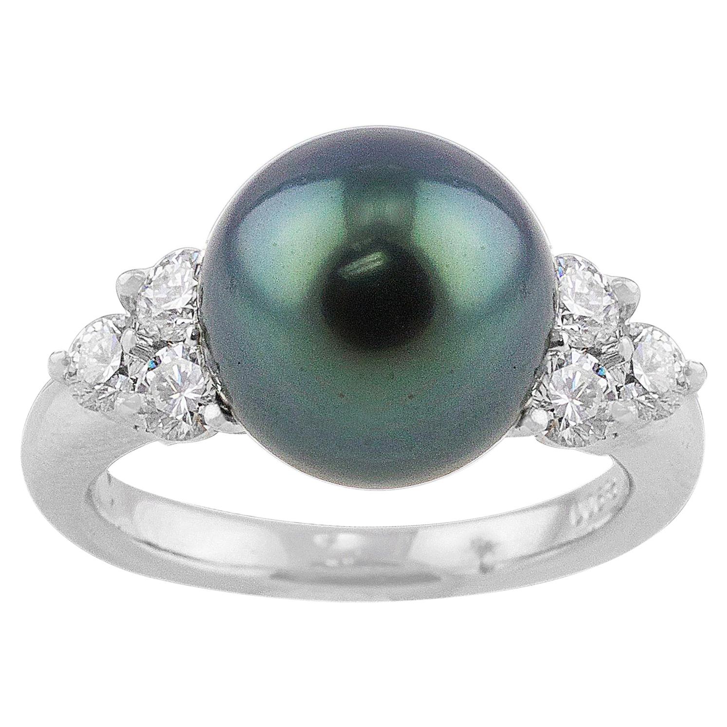 Platinum, Cultured Pearl, Tahitian Black Cultured Pearl and Diamond ...