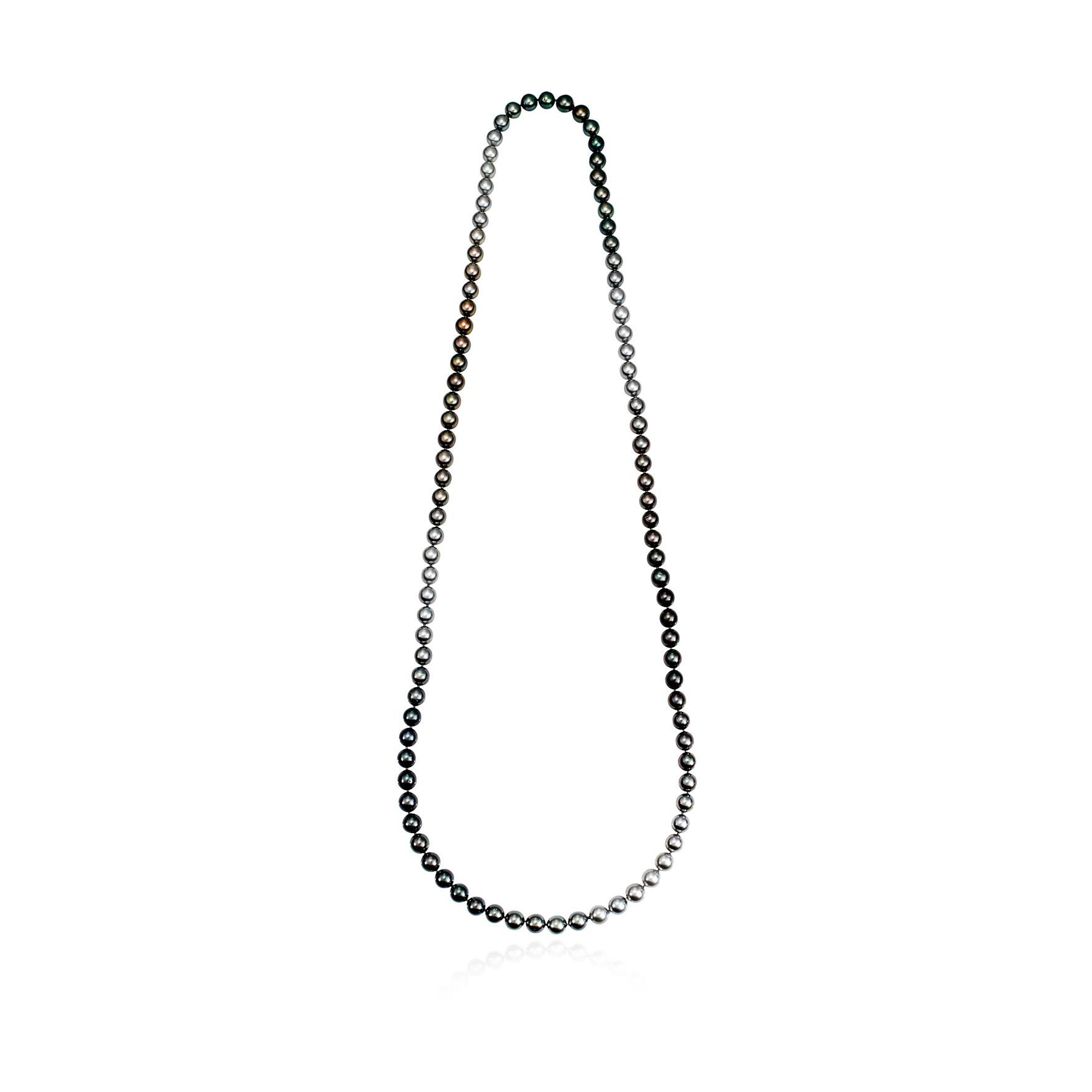 Tahitian Pearl Colour Fade Necklace For Sale at 1stDibs