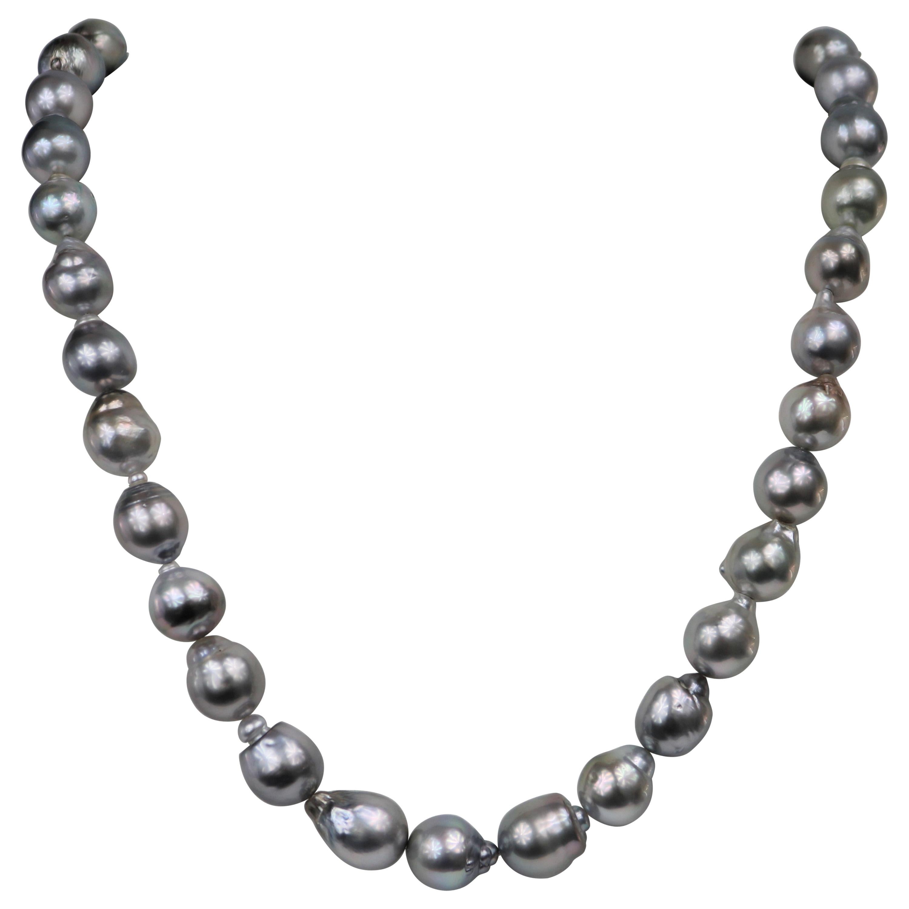 Baroque Pearl Necklace with Silver Filigree Clasp at 1stDibs