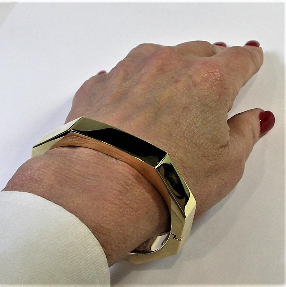 Tailored Gold Octagonal Bangle For Sale at 1stDibs | octagon bangle