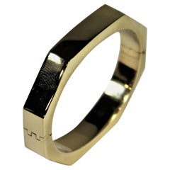 Tailored Gold Octagonal Bangle For Sale at 1stDibs | octagon bangle