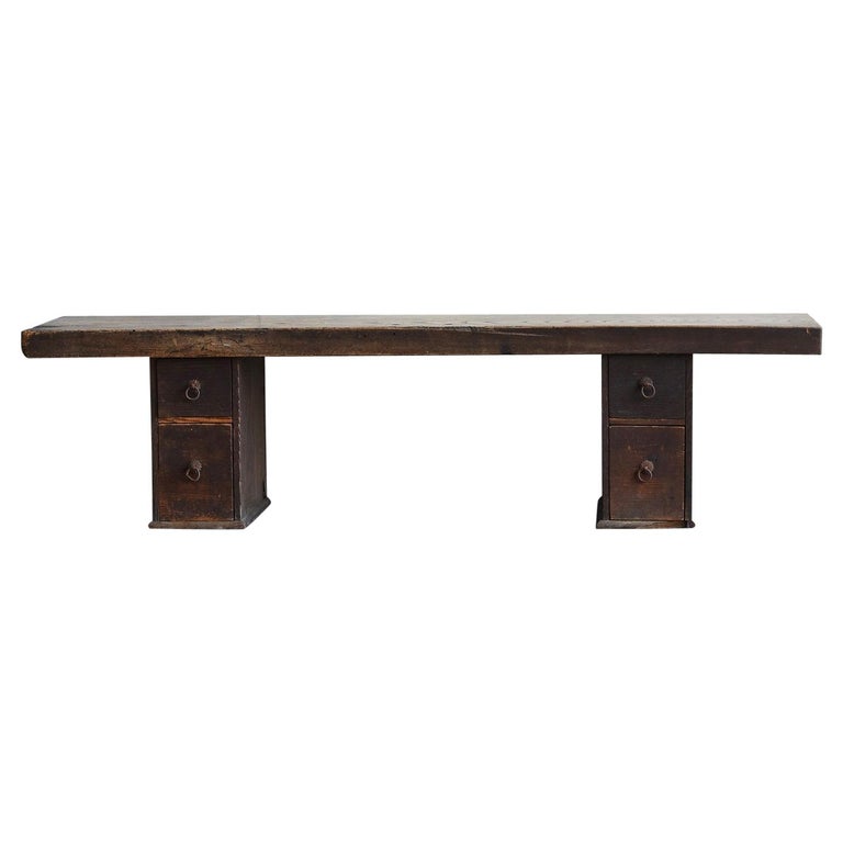 Taisho Era-Early Showa Era Japanese Antique Craftsman's Work Table ...