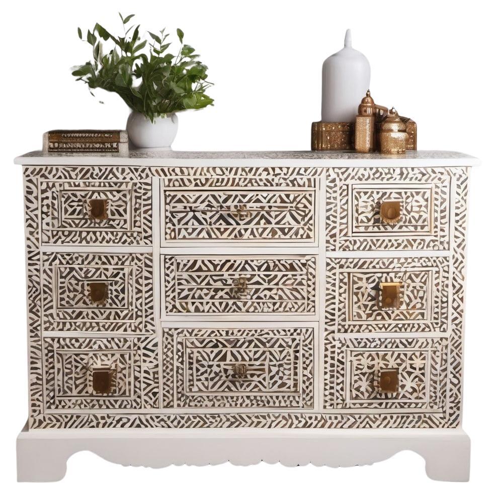 Taj - Ai Designed Bone Inlay Cabinet For Sale at 1stDibs
