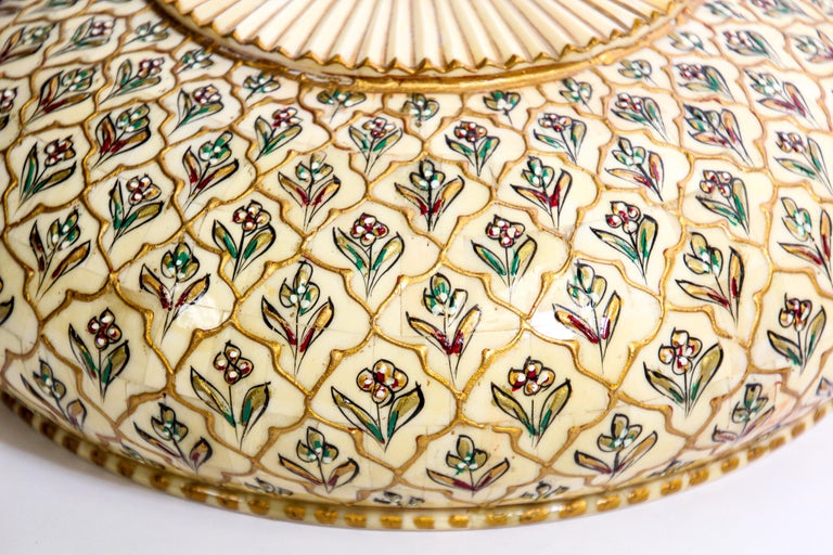 Collectible Opium Container Mughal Art Round Lidded Box For Sale at 1stDibs