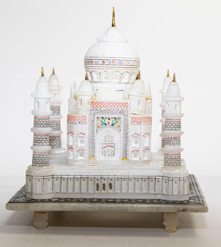 Taj Mahal White Marble Hand-Crafted Collectible Miniature Model For ...