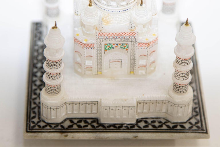 Taj Mahal White Marble Hand-Crafted Collectible Miniature Model For Sale at 1stDibs