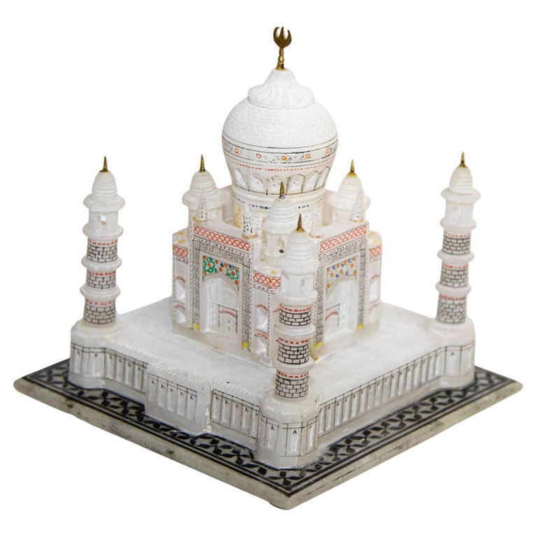 Modèle miniature de collection Taj Mahal en marbre blanc fabriqué à la ...