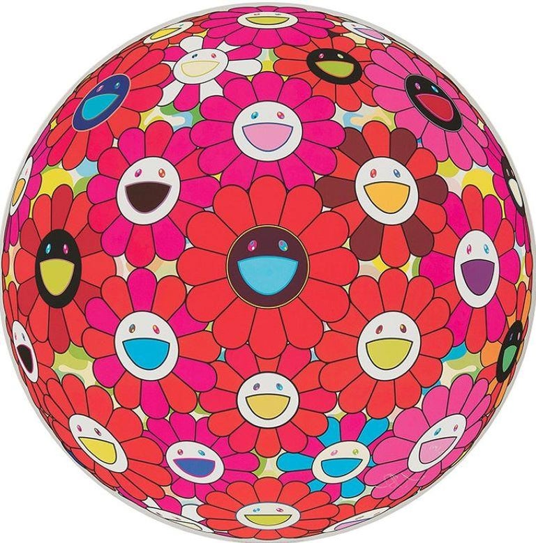 Takashi Murakami - Flowerball (3D) - Red, Pink, Blue Limited Edition ...