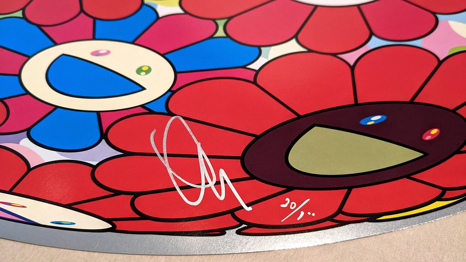 Takashi Murakami - FLOWER BALL - BURNING BLOOD Hand signed Superflat ...