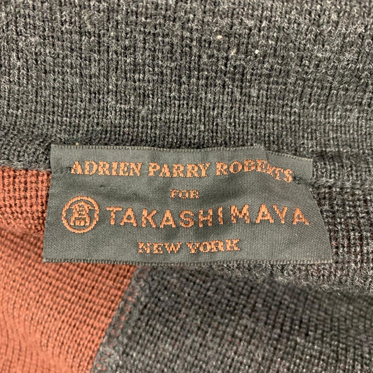 TAKASHIMAYA x ADRIEN PARRY ROBERTS Size L Grey Brick Stripe Wool ...