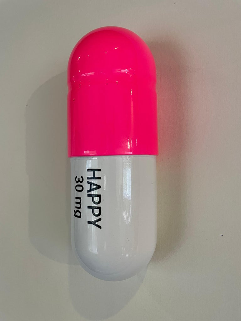Tal Nehoray - 30 mg Large Happy pill (Pink and white) - figurative ...