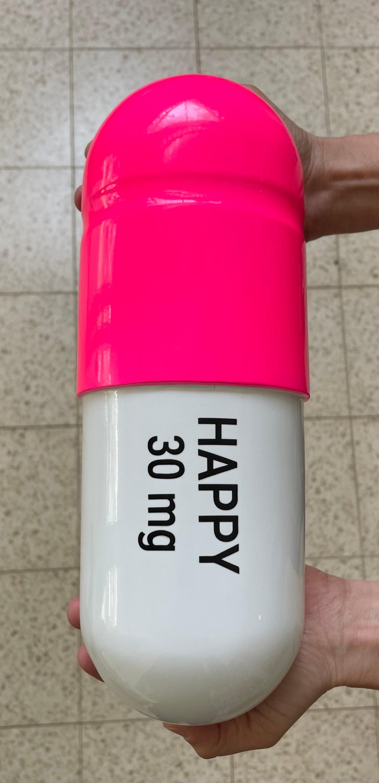 Tal Nehoray - 30 mg Large Happy pill (Pink and white) - figurative ...