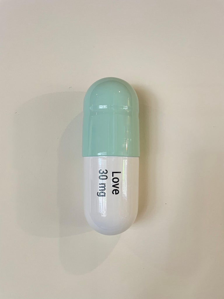 Tal Nehoray - 30 mg Large Love pill (mint green) - figurative sculpture ...